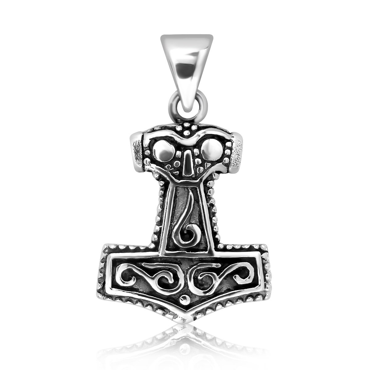 WithLoveSilver Sterling Silver Viking Amulet Norse Warrior Hammer of Thor Mjolnir Pendant