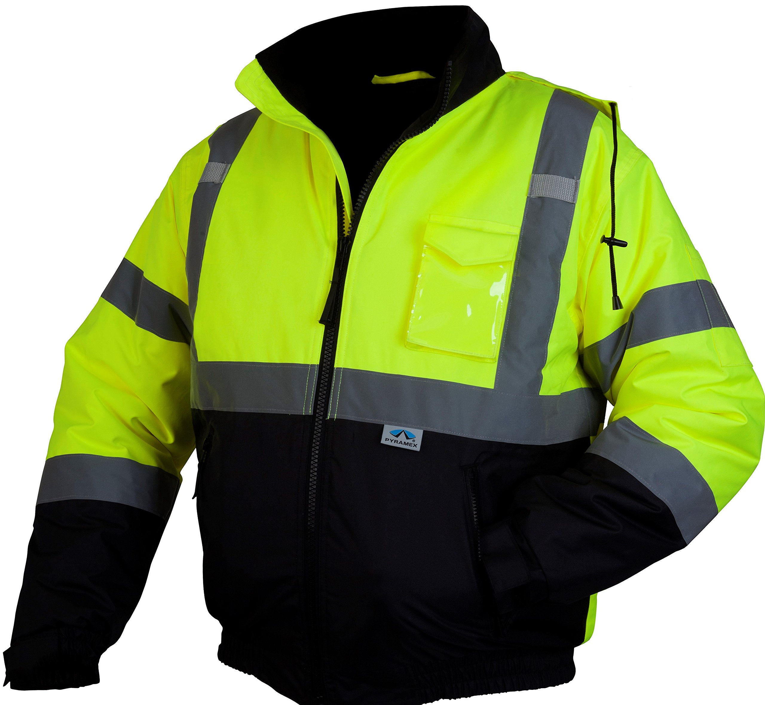 Pyramex Safety RJ3210XL RJ32 Series Jackets Hi-Vis Lime Bomber Jacket with Quilted Lining- Size Extra Large