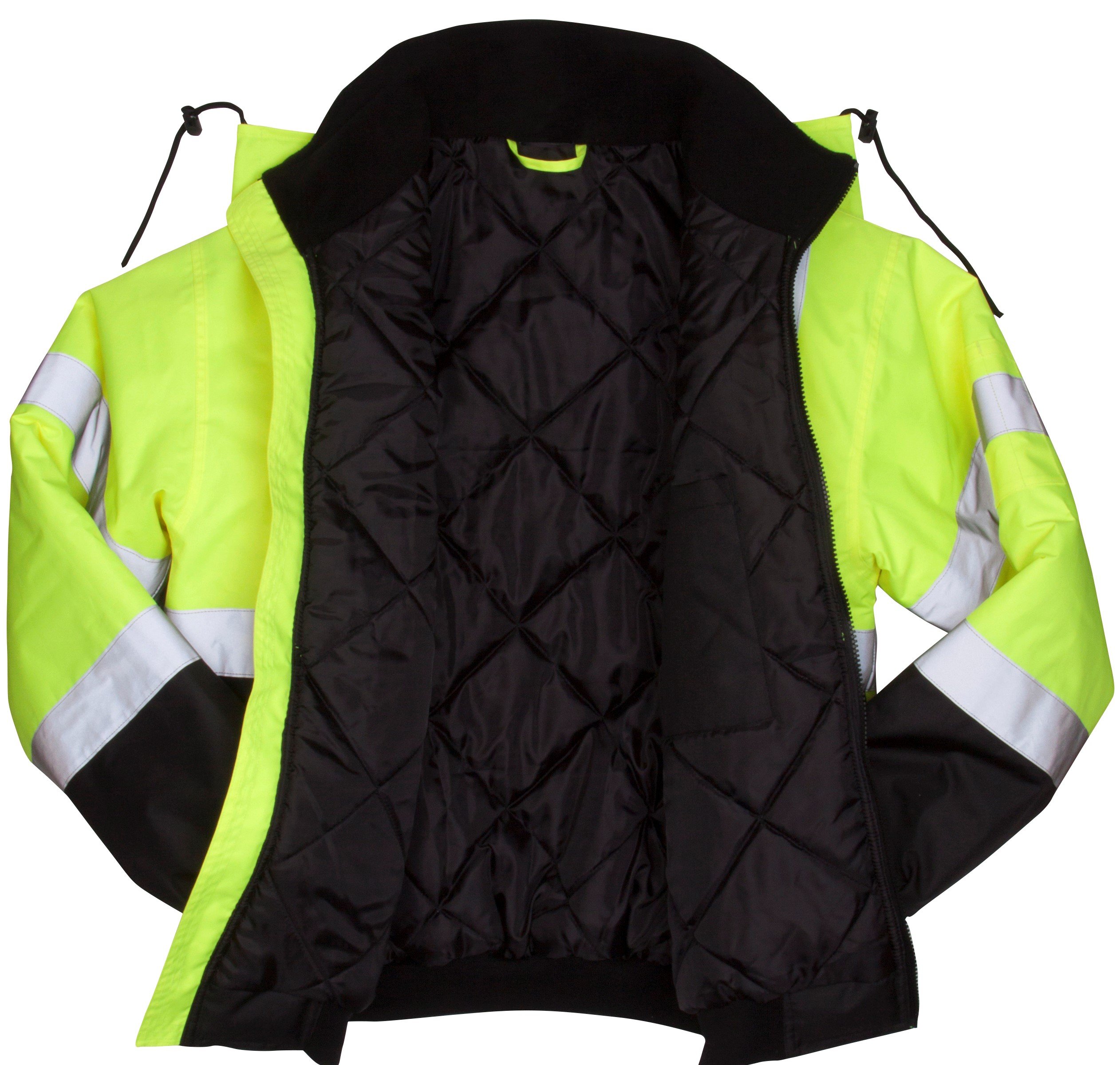 Pyramex Safety RJ3210XL RJ32 Series Jackets Hi-Vis Lime Bomber Jacket with Quilted Lining- Size Extra Large