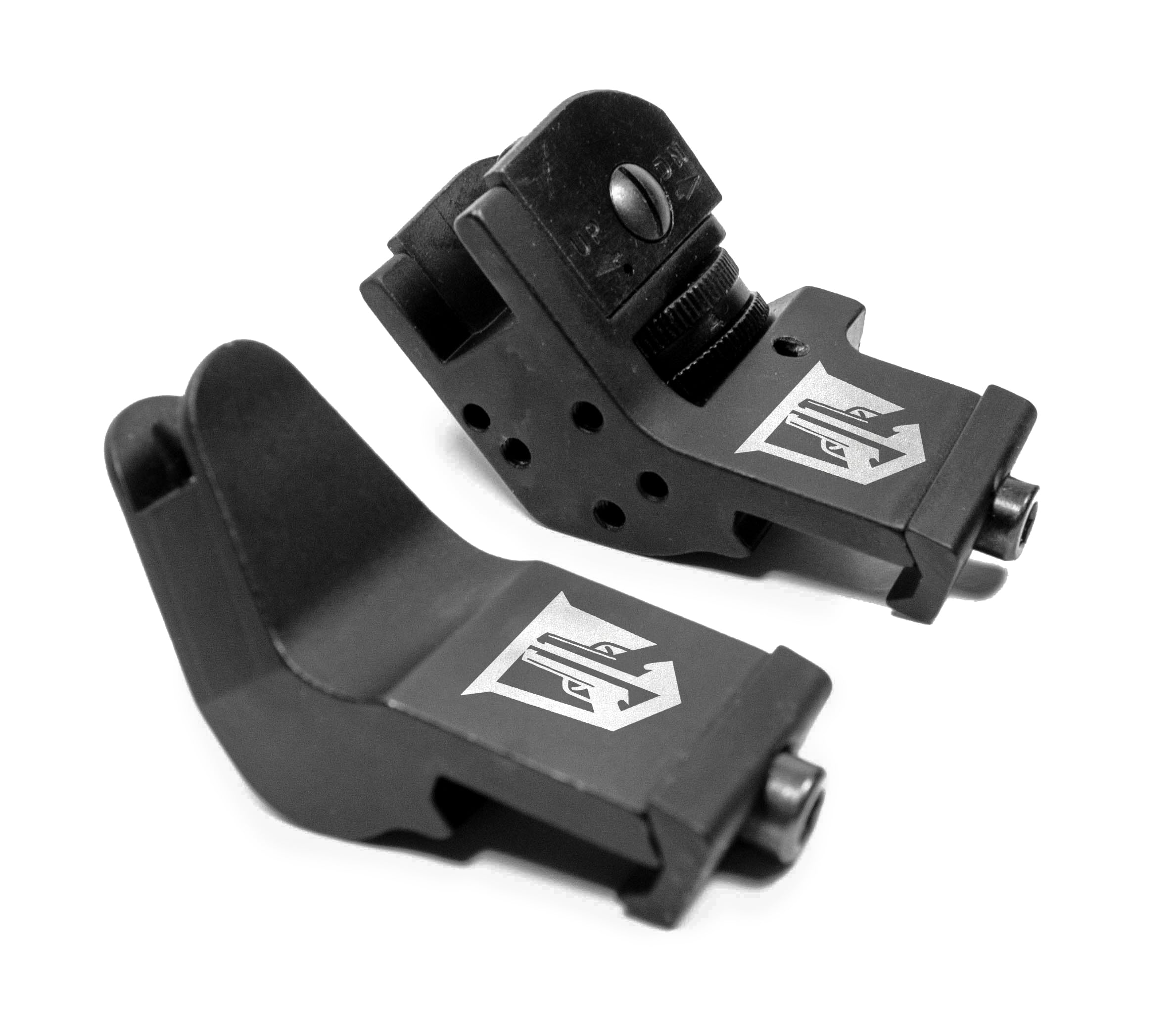 45 Degree Offset Iron Sights Canted Sights 45 Degree Iron Sights Works for Right & Left Hand Offset Iron Sights 45 Degree Backup Iron Sights Picatinny Rifle Fixed Iron Sight Front & Rear Rifle Sights