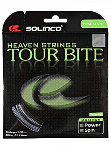 Solinco Tour Bite (16-1.30mm) Tennis String (Silver) (2-Sets)