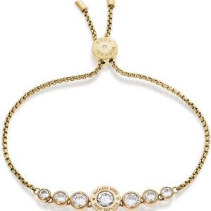 Michael Kors Stainless Steel and Cubic Zirconia Chain Bracelet for Women, Color: Gold (Model: MKJ5334710)