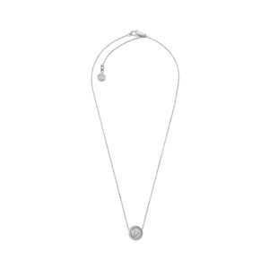 michael kors stainless steel and pavé crystal pendant necklace for women, color: silver (model: mkj5341040)