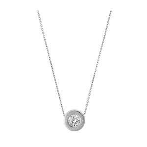 Michael Kors Stainless Steel and Pavé Crystal Pendant Necklace for Women, Color: Silver (Model: MKJ5341040)