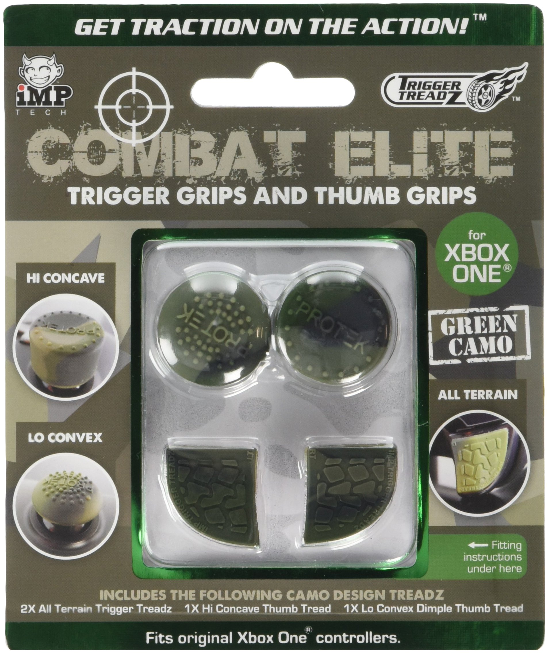 Snakebyte Trigger Treadz Combat Elite Thumb and Trigger Grips Pack - Green Camo - Xbox One