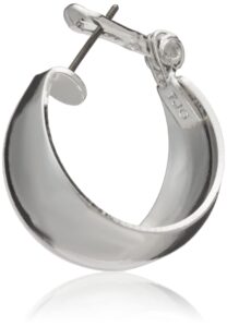 anne klein classics silvertone medium band hoop earrings, one size