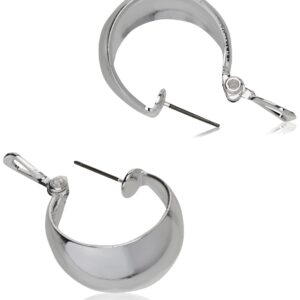 Anne Klein Classics Silvertone Medium Band Hoop Earrings, One Size