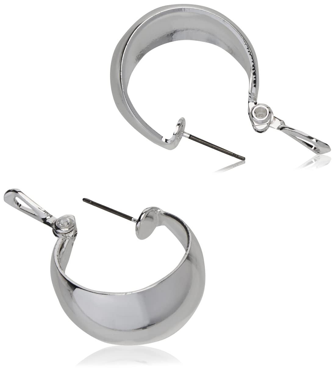 Anne Klein Classics Silvertone Medium Band Hoop Earrings, One Size