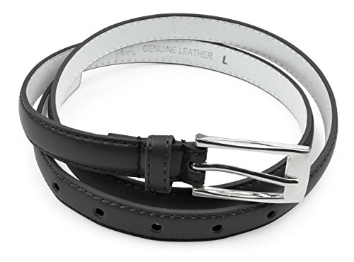 Belle Donne skinny belt women, belts for women, Dress, Belts Womens, Black Belt with Silver Polished Buckle Women's Belts, Black Belts for Women Large