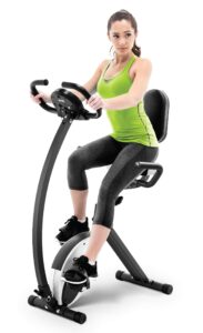 marcy foldable recumbent exercise bike with high backrest and magnetic resistance ns-653, black white, one size