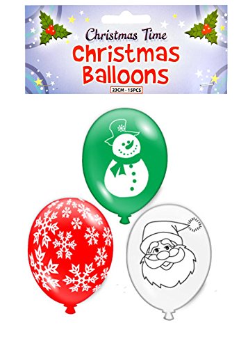 HENBRANDT Pack of 15 Christmas Balloons