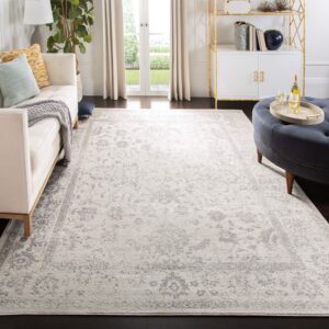 safavieh adirondack collection x-large area rug - 11' x 15', ivory & silver, oriental distressed design, non-shedding & easy care, ideal for high traffic areas in living room, bedroom (adr109c)