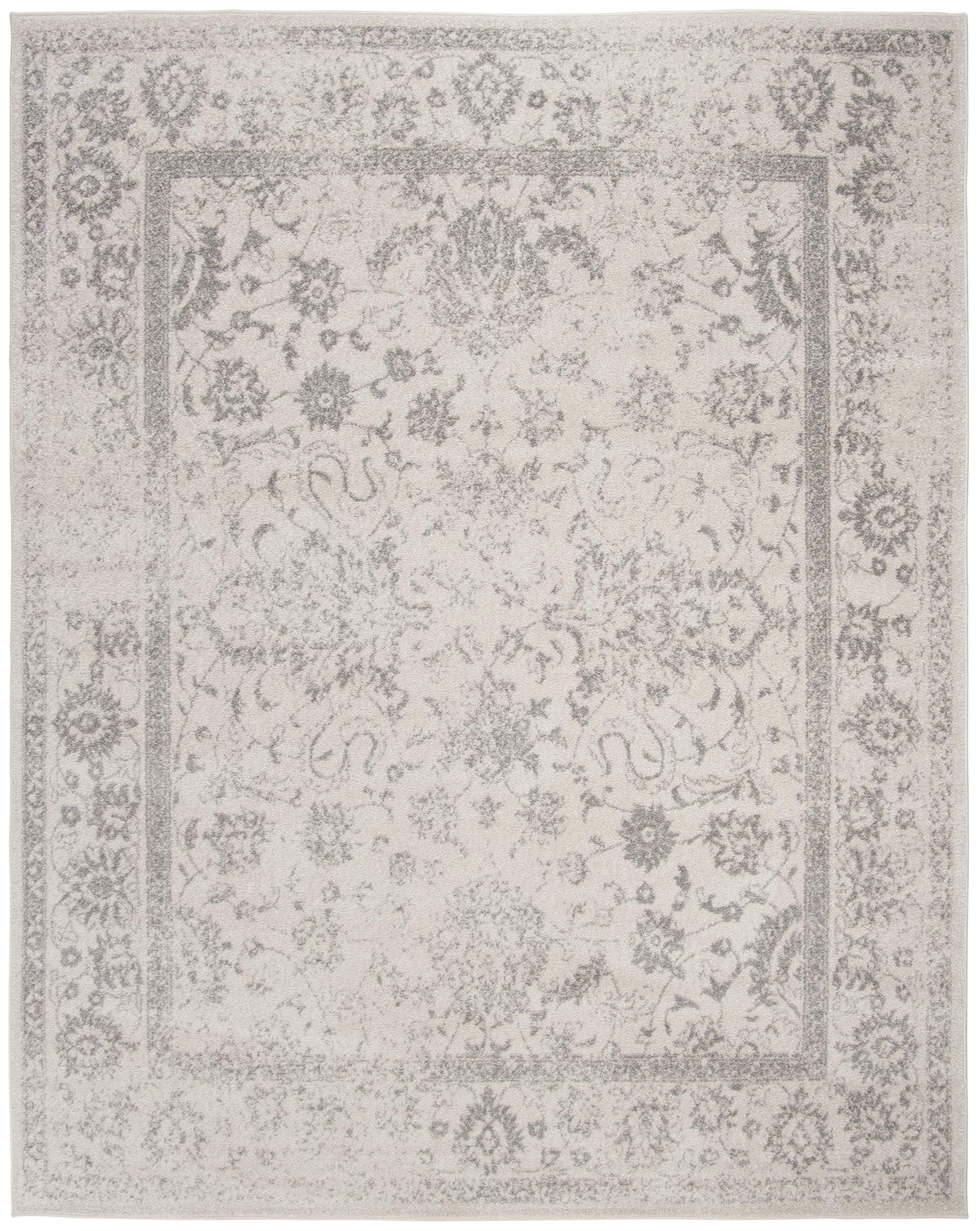 SAFAVIEH Adirondack Collection X-Large Area Rug - 11' x 15', Ivory & Silver, Oriental Distressed Design, Non-Shedding & Easy Care, Ideal for High Traffic Areas in Living Room, Bedroom (ADR109C)