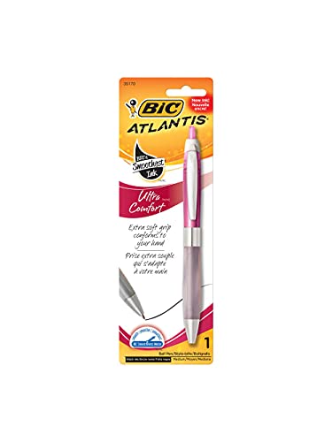 BIC Atlantis Ultra Comfort Ballpoint Pens, Assorted Barrels, 6 Count (Pack of 1)