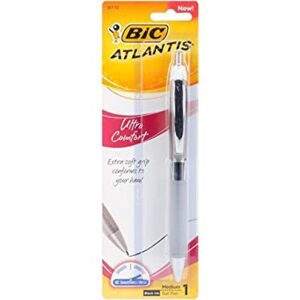 BIC Atlantis Ultra Comfort Ballpoint Pens, Assorted Barrels, 6 Count (Pack of 1)