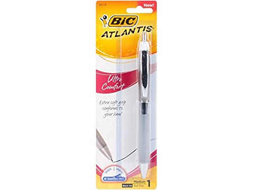 BIC Atlantis Ultra Comfort Ballpoint Pens, Assorted Barrels, 6 Count (Pack of 1)