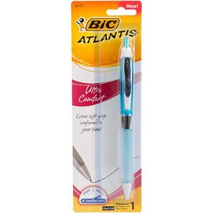 BIC Atlantis Ultra Comfort Ballpoint Pens, Assorted Barrels, 6 Count (Pack of 1)