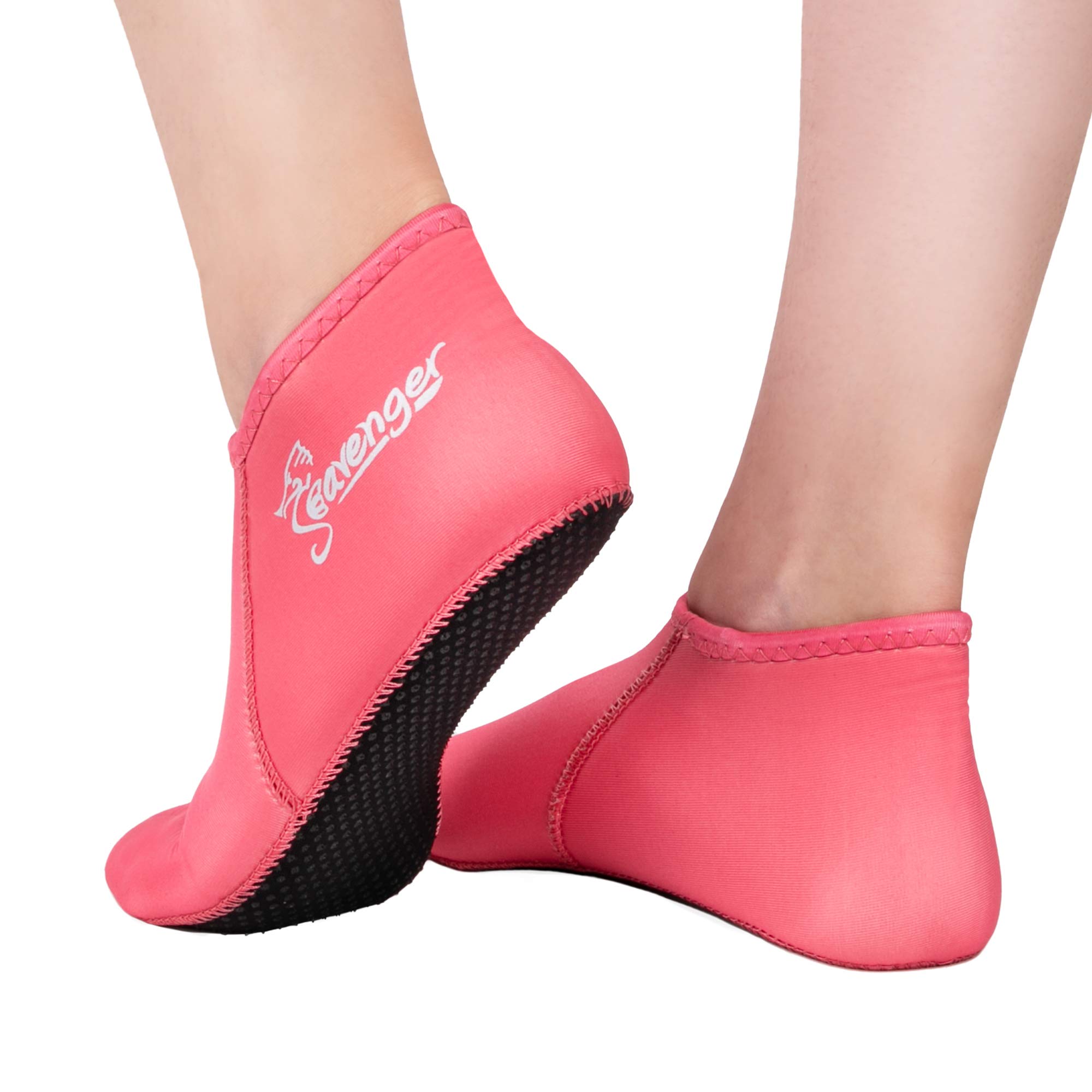 Seavenger Zephyr 3mm Neoprene Socks | Wetsuit Booties for Scuba Diving, Snorkeling, Swimming (Pink, Small)