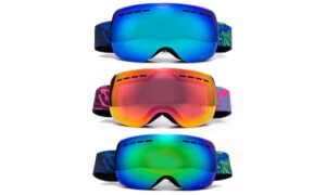 cloud 9 - women ski snow goggles nuclear adult anti-fog wide angle frameless uv400 snowboarding skiing crystal clear flash lens coating women ski goggle new model (1 pair only, choose your color)