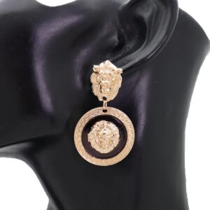 Women Fashion Jewelry Cool Hook Earrings Set Gold Color Lion Celebrity Sexy