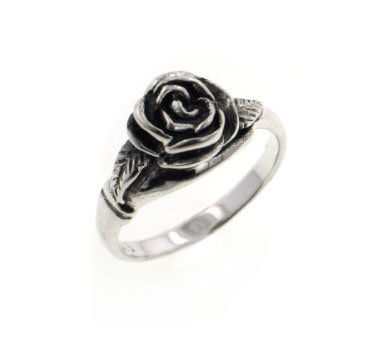 Small Sterling Silver Detailed Rose Flower Ring Size 12(Sizes 3,4,5,6,7,8,9,10,11,12)