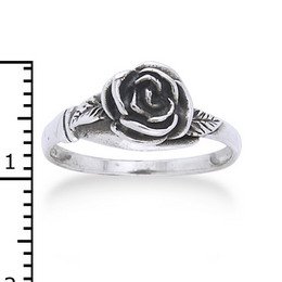 Small Sterling Silver Detailed Rose Flower Ring Size 12(Sizes 3,4,5,6,7,8,9,10,11,12)