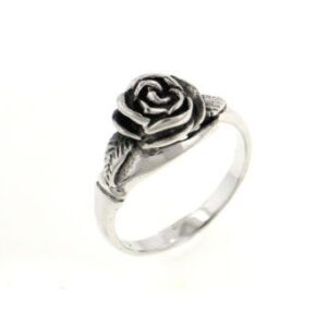 Small Sterling Silver Detailed Rose Flower Ring Size 12(Sizes 3,4,5,6,7,8,9,10,11,12)