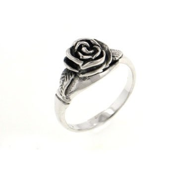 Small Sterling Silver Detailed Rose Flower Ring Size 12(Sizes 3,4,5,6,7,8,9,10,11,12)