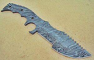 poshland bb-17 handmade damascus steel blank blade full tang tracker knife