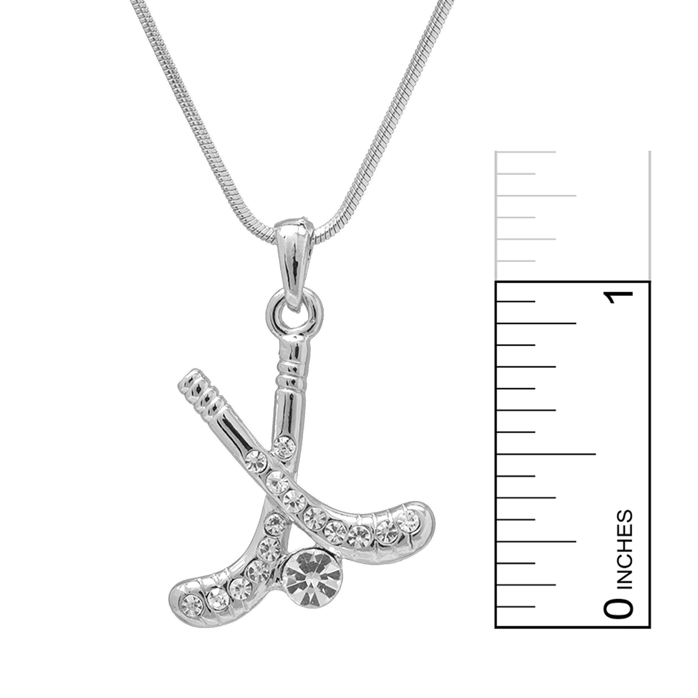 Spinningdaisy Crystal Field Hockey Stick with Ball Necklace