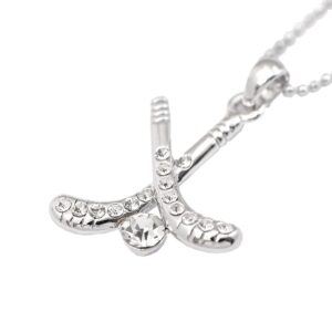 Spinningdaisy Crystal Field Hockey Stick with Ball Necklace