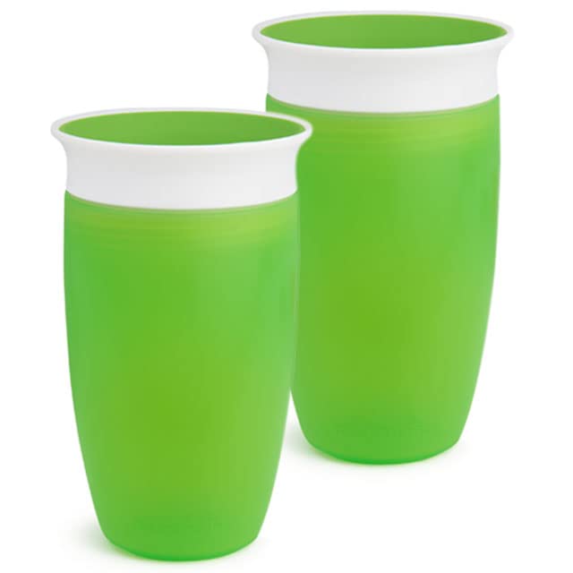 Munchkin Miracle 360 Sippy Cup 10 Ounce (Green/Green) pack of 2.