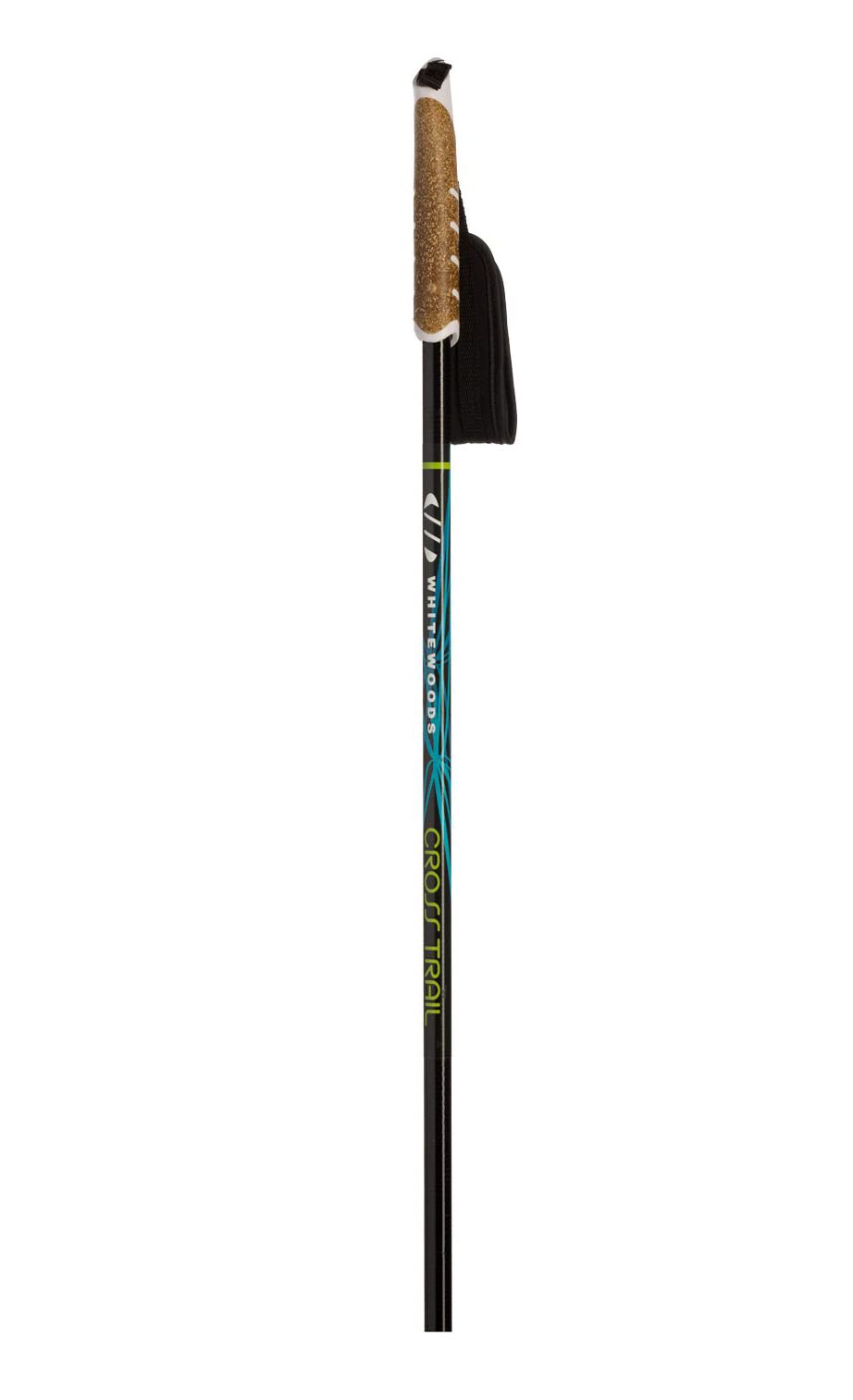 Whitewoods New Cross Trail Junior XC Cross Country Nordic Ski Poles 60-115cm (105cm),Black/Green