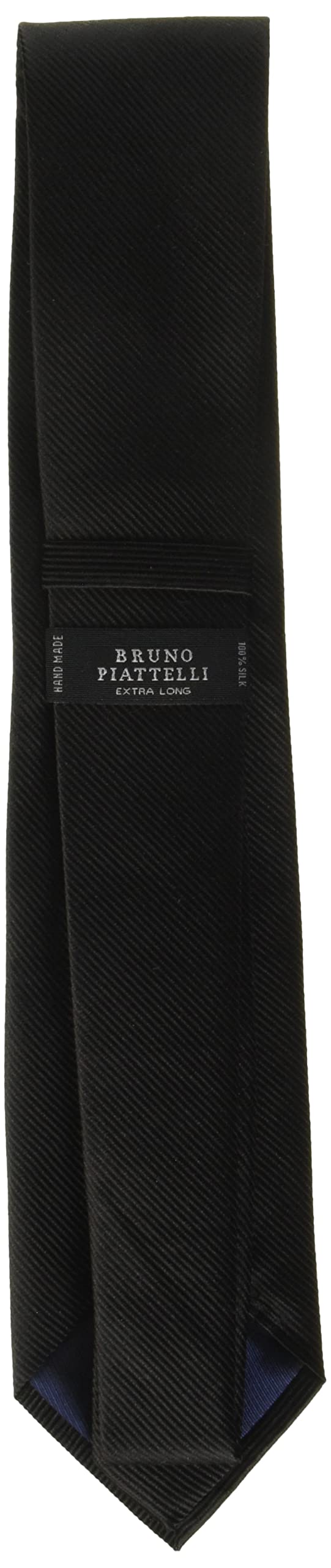 Bruno Piattelli mens Extra Long Solid Silk neckties, Black, One Size US