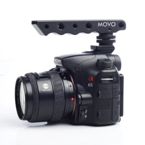 movo photo svh6-sy video stabilizing top handle, cold shoe extender for sony alpha dslr shoe