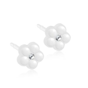 blomdahl | nickel free | medical plastic 5mm daisy stud earrings | best choice for sensitive ears