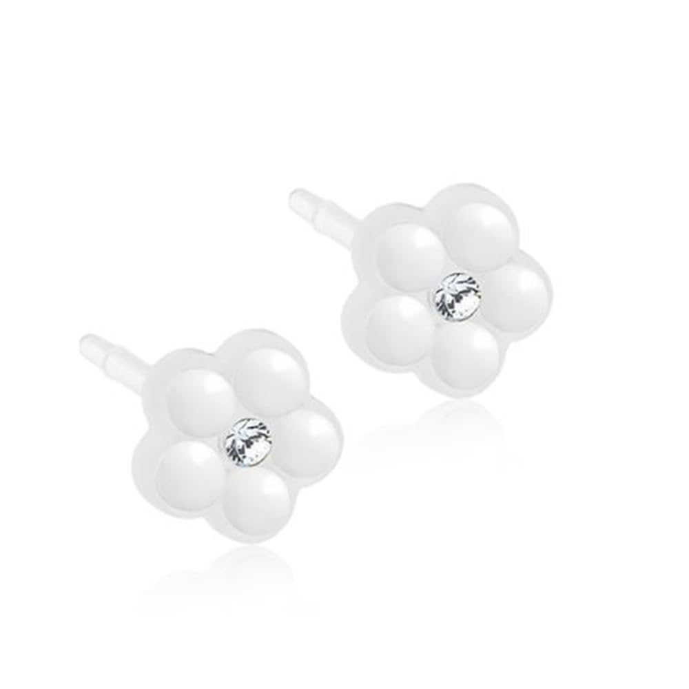 Blomdahl | Nickel Free | Medical Plastic 5mm Daisy Stud Earrings | Best Choice For Sensitive Ears