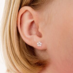 Blomdahl | Nickel Free | Medical Plastic 5mm Daisy Stud Earrings | Best Choice For Sensitive Ears