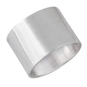 silverly wide thumb rings for women in 925 sterling silver - polished silver rings for men - chunky men's rings - plain simple smooth thick band ring - mr and mrs gifts