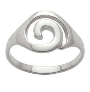 silverly women's 925 sterling silver simple open circular swirl round spiral curl band ring