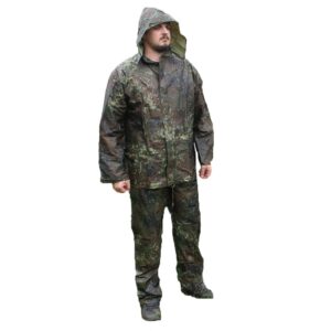 mil-tec wet weather suit - men's, flecktarn camo, 4xl, 10625021-908