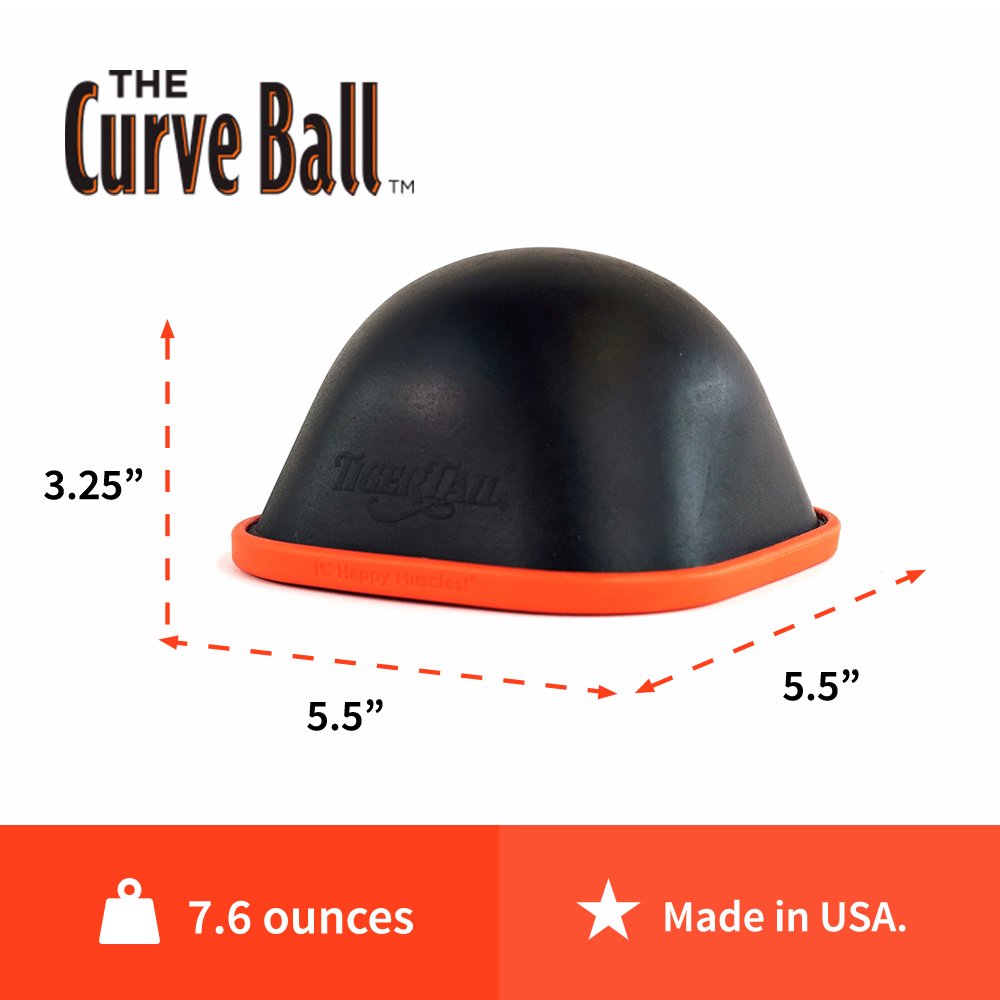 Tiger Tail Curve Ball - High Density Stationary Muscle Release for Back, Legs, Glutes, Hips, Psoas, Shoulders - Deep Tissue & Myofascial Release - Comforting Physical Therapy for Floor, Wall, or Chair