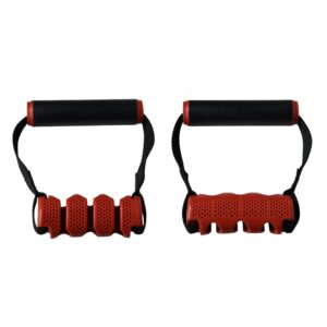 lifeline triple cable pocket max flex handle with triple cable pocket for safe, customizable resistance, black/red, 3