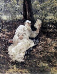 leo tolstoy in the forest by ilia efimovich repin - 16" x 20" premium canvas print