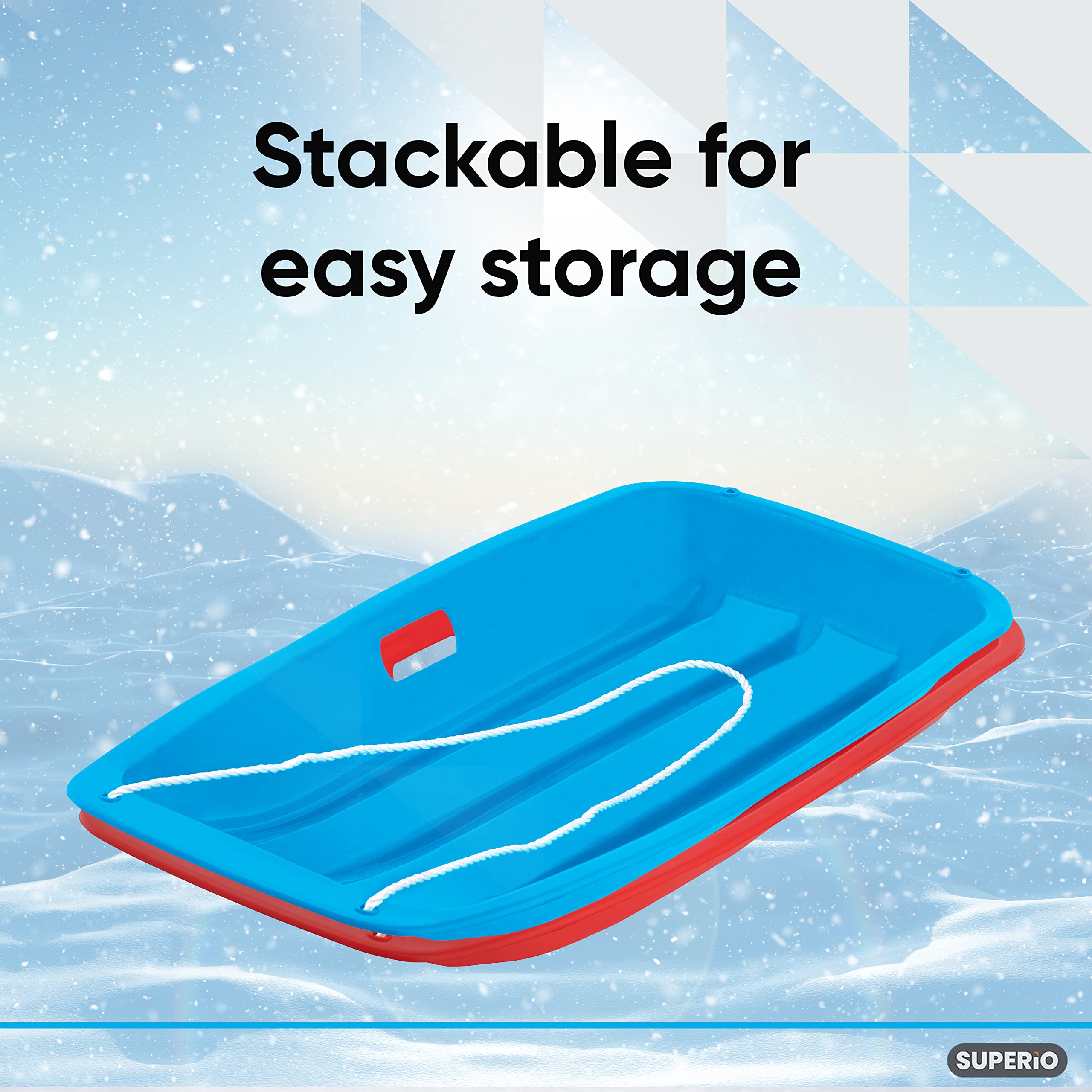 Superio Long Kids Snow Sled (Red)