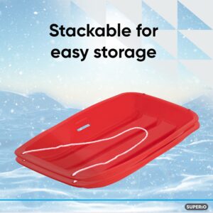 Superio Long Kids Snow Sled (Red)