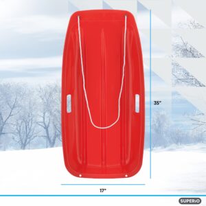 Superio Long Kids Snow Sled (Red)