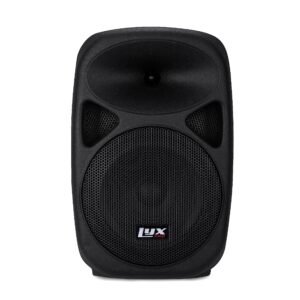 lyxpro spa-8 compact 8" portable pa system 100-watt rms power active speaker system equalizer bluetooth sd slot usb mp3 xlr 1/4" 1/8" 3.5mm inputs