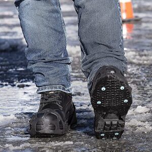 Due North All Purpose Industrial Ice Cleats for Men & Women - Traction Aids for Walking & Working on Snow/Ice - 16 Spikes