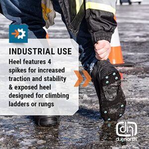 Due North All Purpose Industrial Ice Cleats for Men & Women - Traction Aids for Walking & Working on Snow/Ice - 16 Spikes